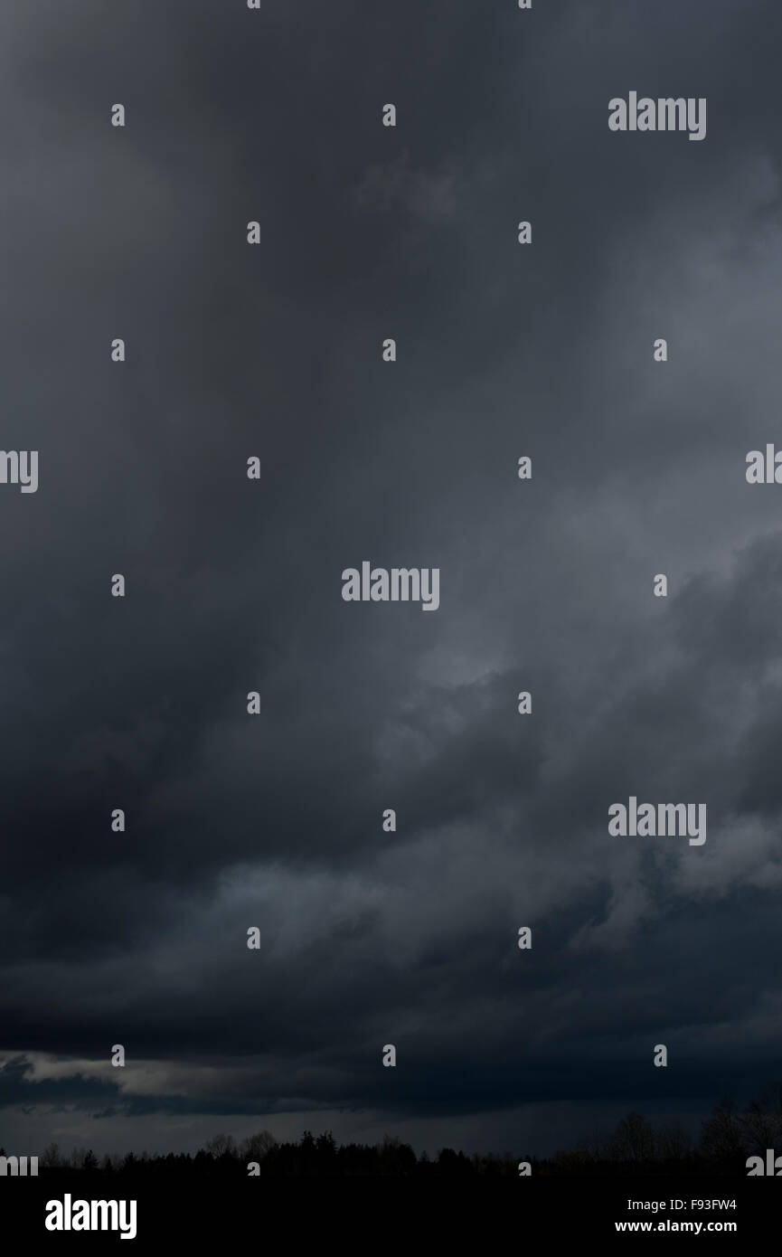 Storm clouds gathering for stormy weather with rain and wind Stock ...