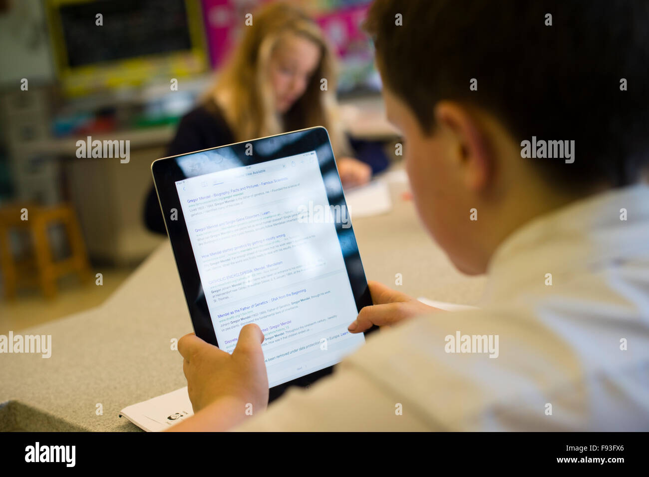 Secondary education Wales UK: student pupils using information ...