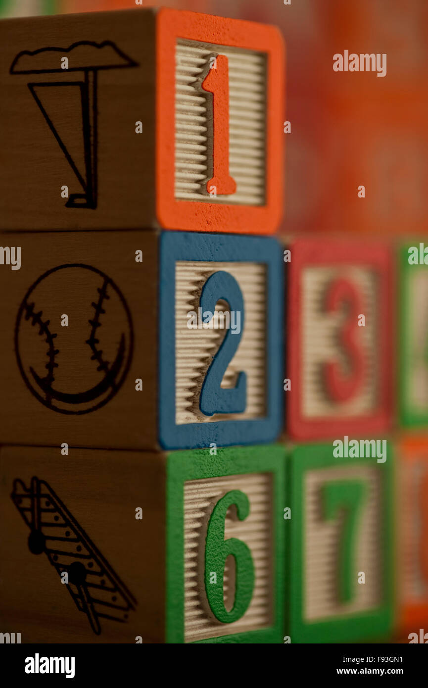 Number Blocks stacked together Stock Photo - Alamy