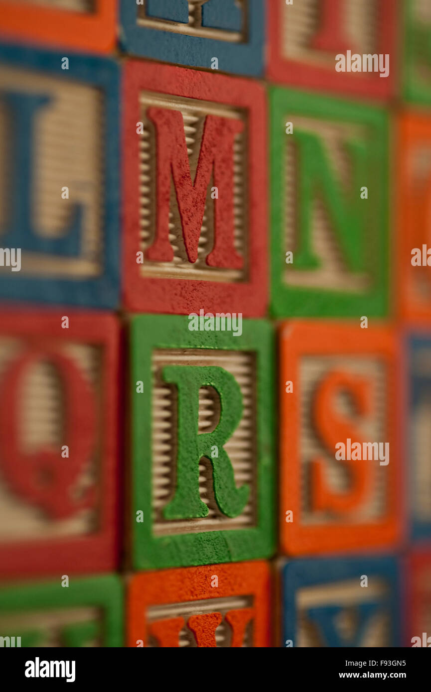Alphabet Blocks stacked together Stock Photo - Alamy