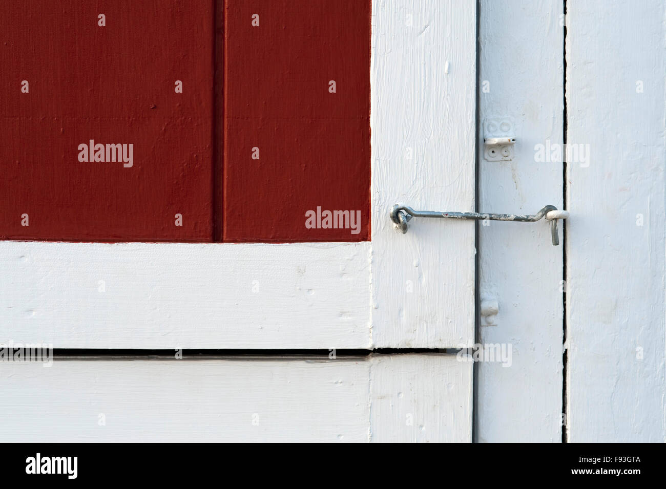 Close-up of side of red barn with shapes and patterns Stock Photo - Alamy