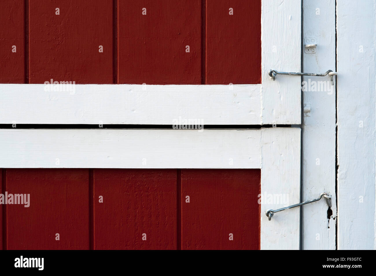Close-up of side of red barn with shapes and patterns Stock Photo - Alamy