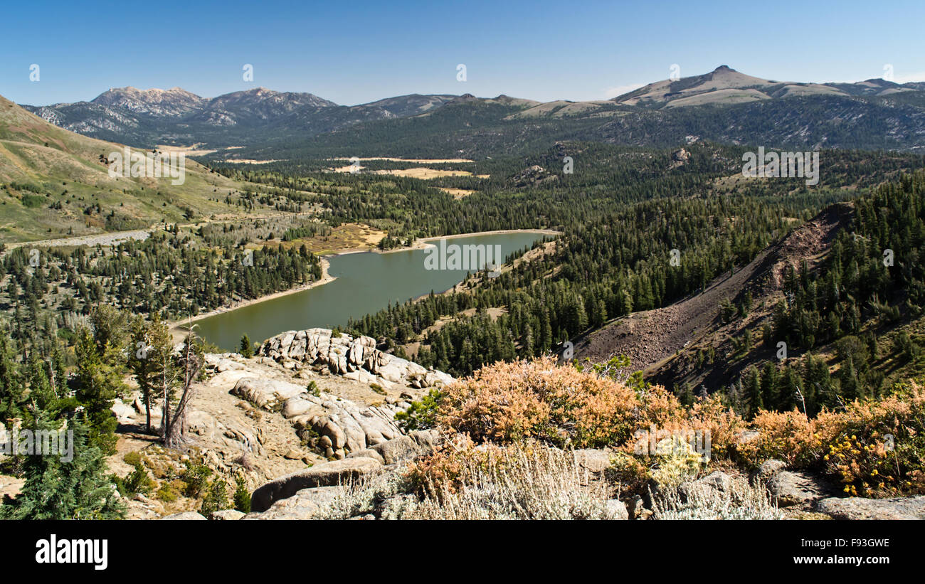 Sierra Nevada's Red Lake at mid-day in the summer, from Carson Pass ...