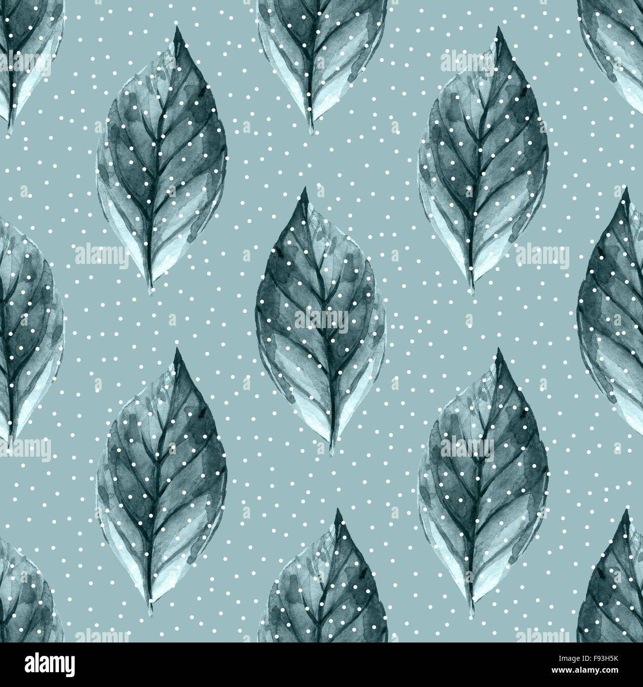 Watercolor leaves pattern Stock Photo - Alamy