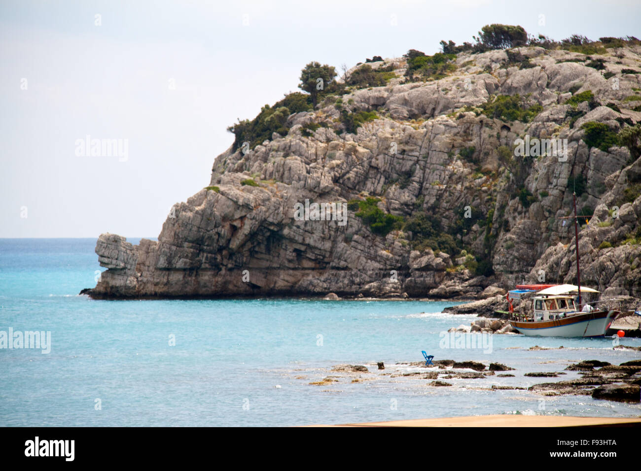 High mountain and Rocks in Greece Rhodes Stock Photo - Alamy