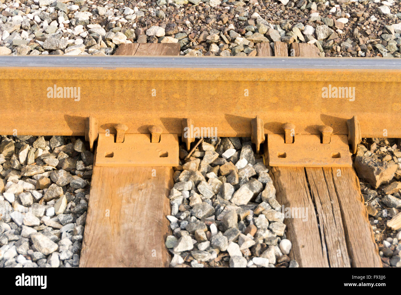 Close up of railway tracks Stock Photo - Alamy
