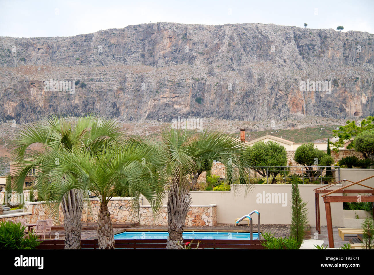 Swimming pool at luxury villa, Rhodes Greece Stock Photo - Alamy