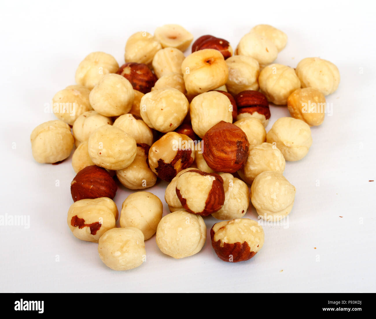 hazelnuts on a white background Stock Photo - Alamy