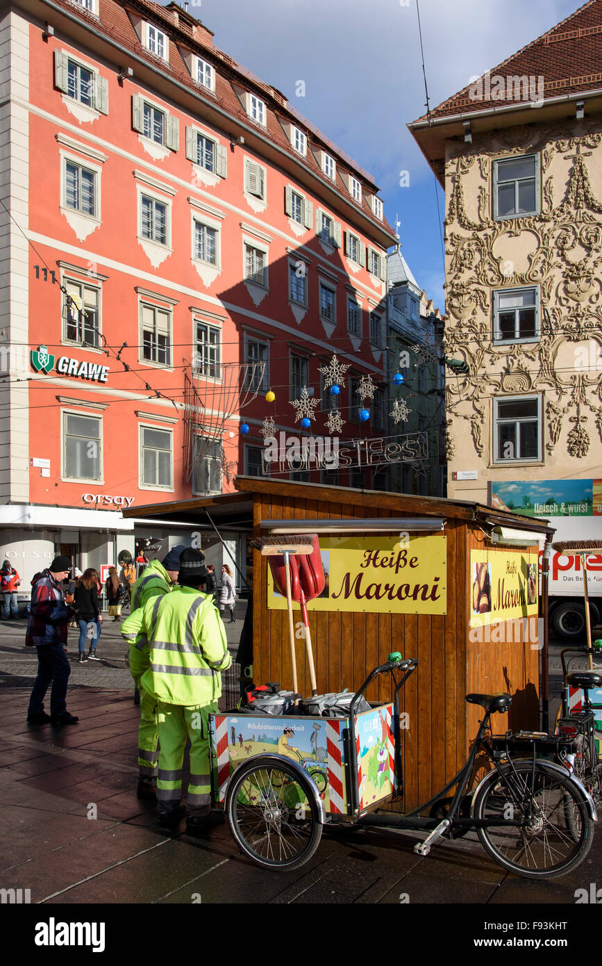 Chestnut booth at Hauptplatz, Graz, Styria, Austria Stock Photo - Alamy