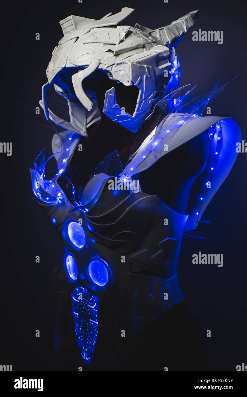 Astronaut Blue LED lights armor made with plastics and lightweight ...