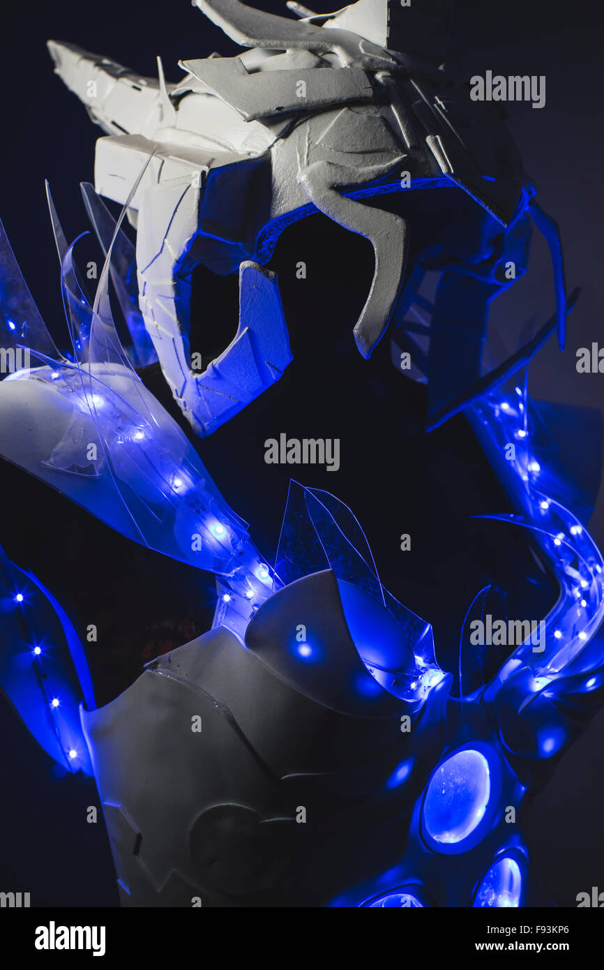 Fiber optics Blue LED lights armor made with plastics and lightweight ...