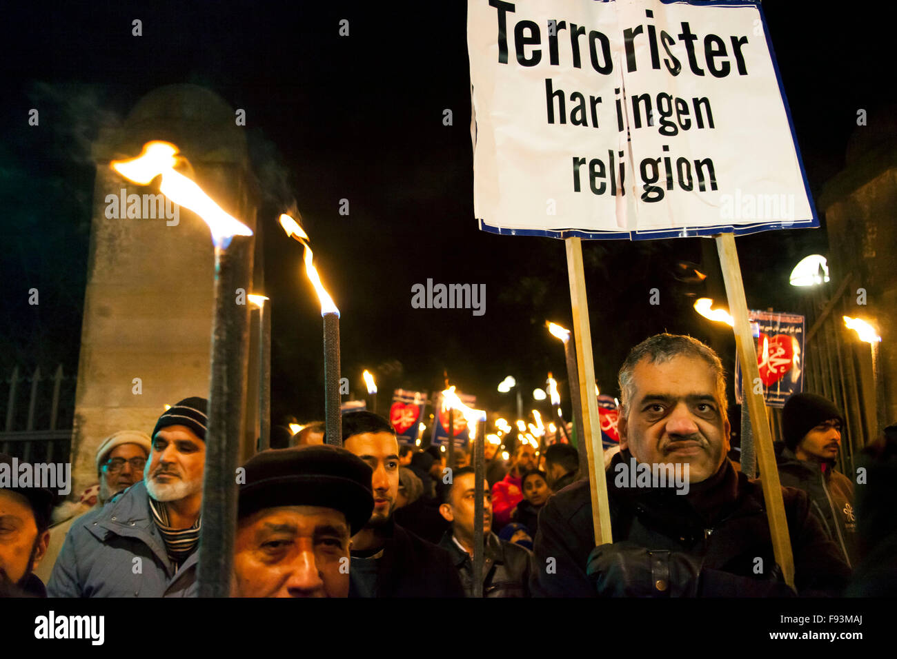 Copenhagen, Denmark. 13th December, 2015. Danish Muslims walks in ...