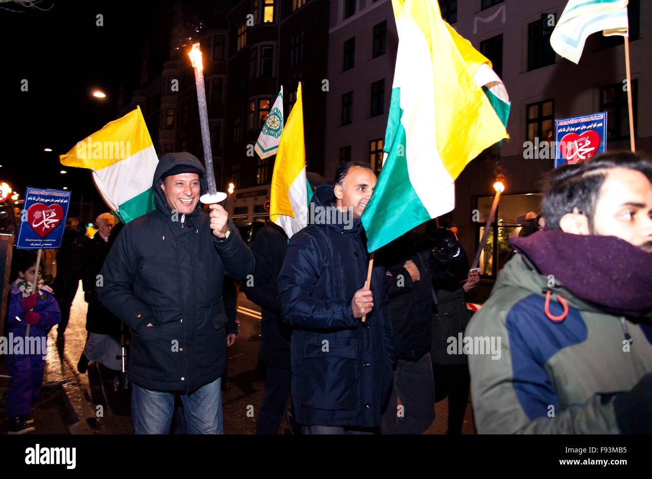 Copenhagen, Denmark. 13th December, 2015. Danish Muslims walks in ...