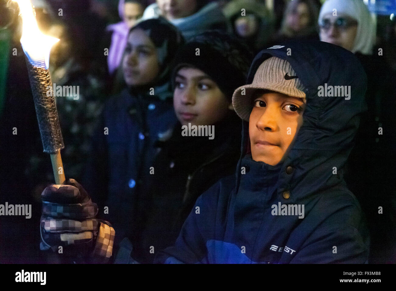 Copenhagen, Denmark. 13th December, 2015. Danish Muslims walks in ...