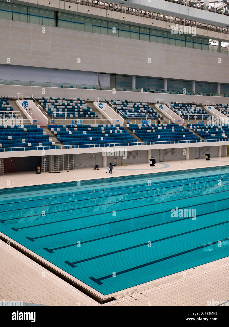 indoor swimming pool water cube at Olympic Center, Beijing, China, Asia ...