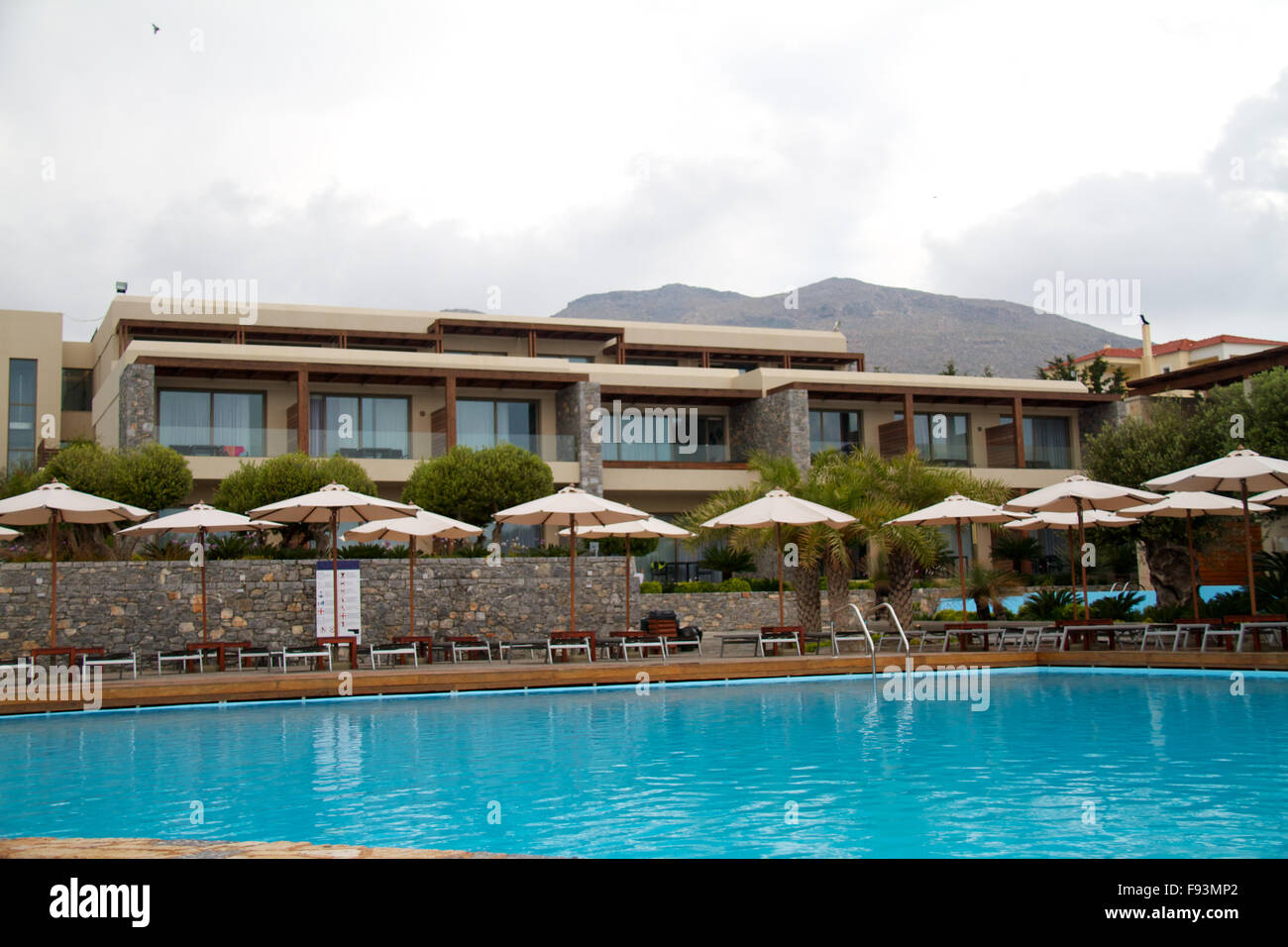 Swimming pool at luxury villa, Rhodes Greece Stock Photo - Alamy