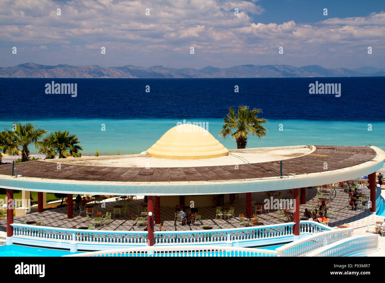 Swimming pool at luxury villa, Rhodes Greece Stock Photo - Alamy