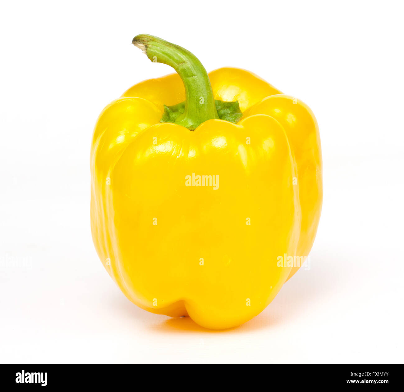 yellow pepper paprika on white background isolated Stock Photo - Alamy