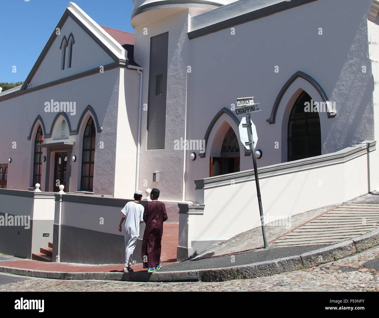 Boys on their way to the Shafee Mosque in the Bo Kaap district of Cape ...