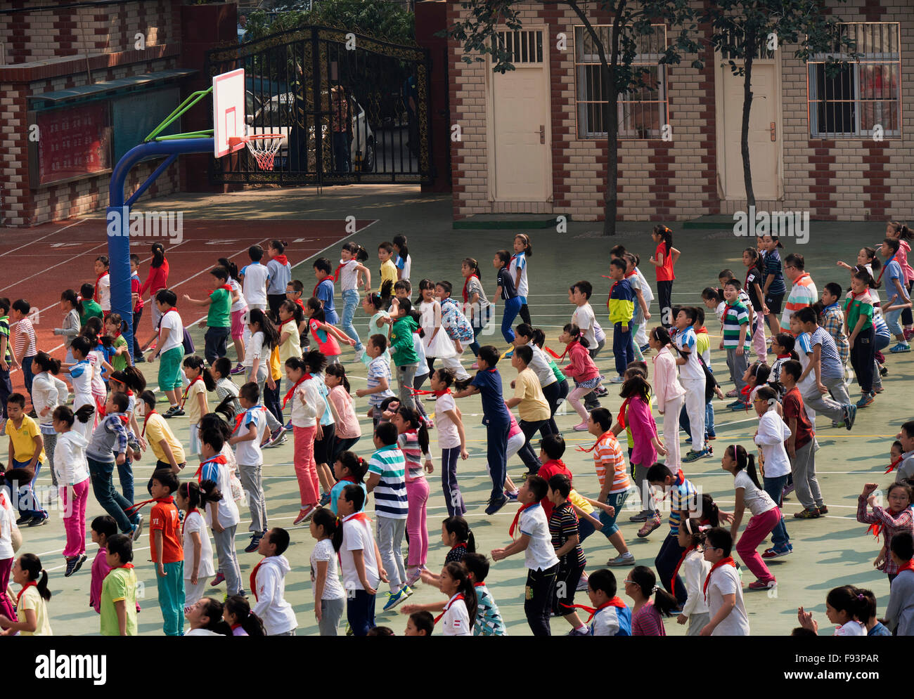 Physical exercises inschool in Beijing, China, Asia Stock Photo - Alamy