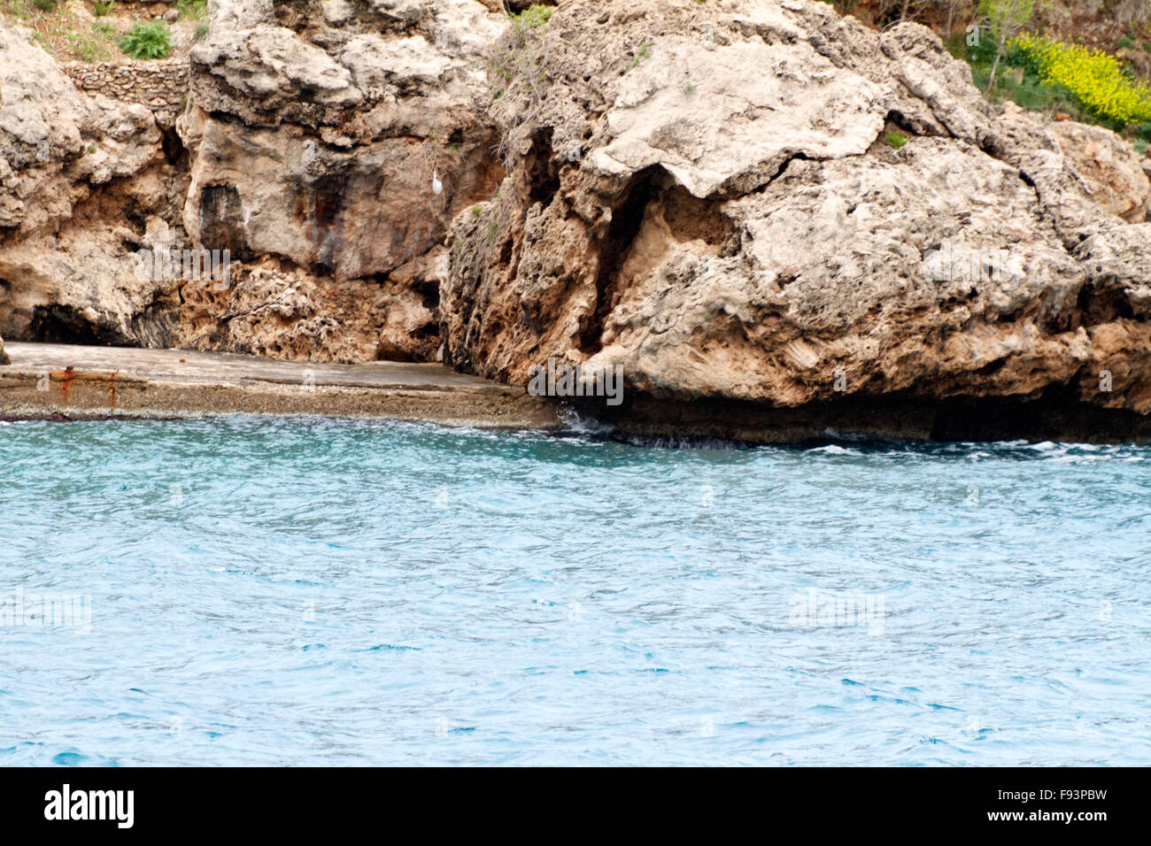 Rock and Mediterranean sea in Turkey Stock Photo - Alamy