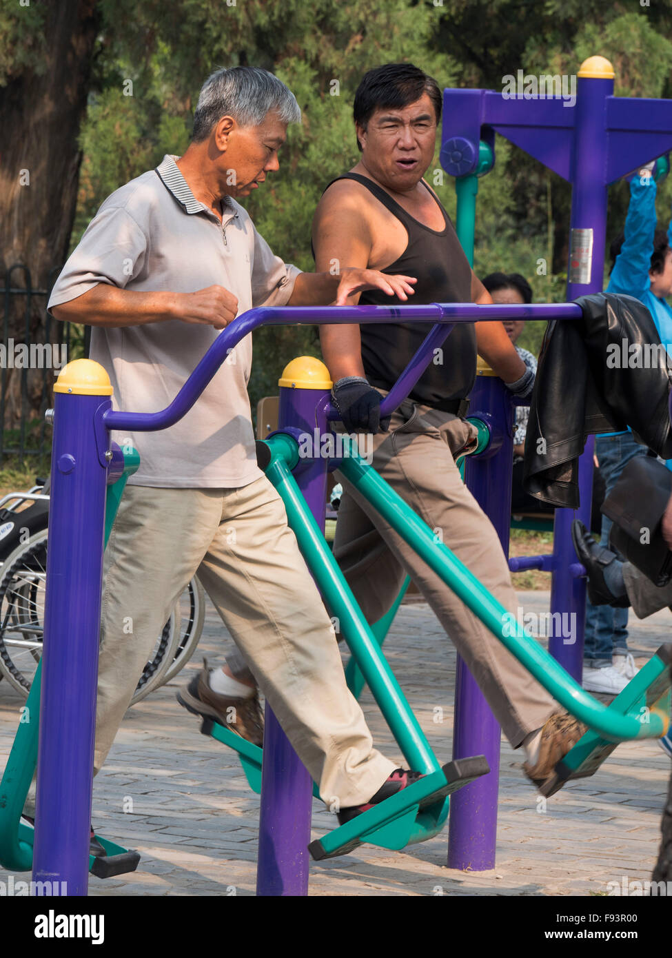 Exercises in the temple of Heaven park, Beijing, China, Asia Stock ...