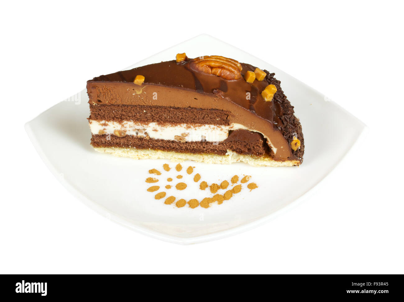 cake truffle with black chocolate and nuts Stock Photo - Alamy