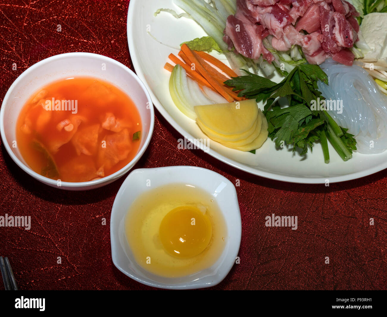 Korean dish JonGol, Pyonyang, North Korea, Asia Stock Photo - Alamy