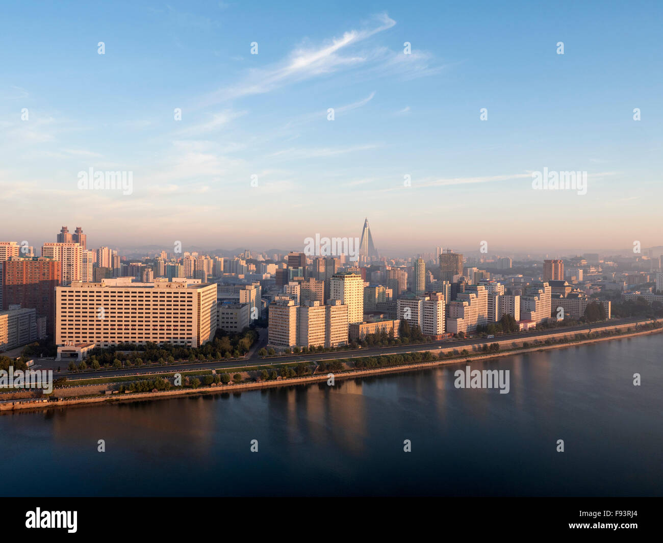 Taedong river and Skyline of Pyongyang, North Korea, Asia Stock Photo ...