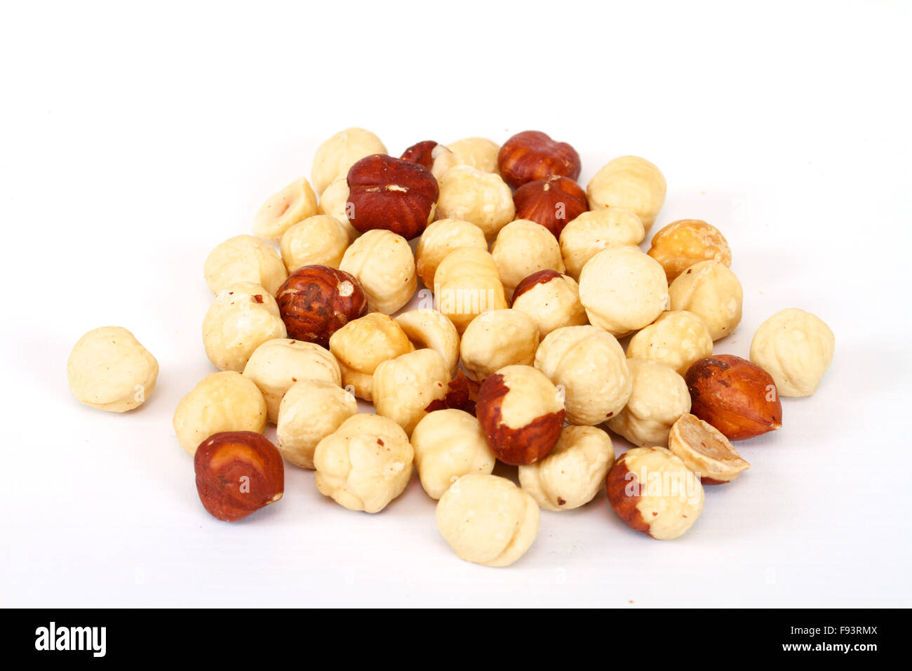 hazelnuts on a white background Stock Photo - Alamy