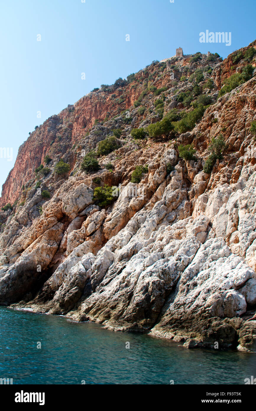 Rock and Mediterranean sea in Turkey Stock Photo - Alamy