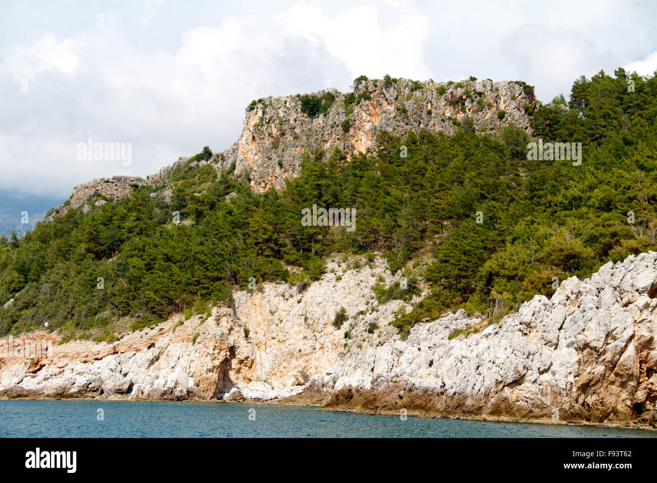 Rock and Mediterranean sea in Turkey Stock Photo - Alamy