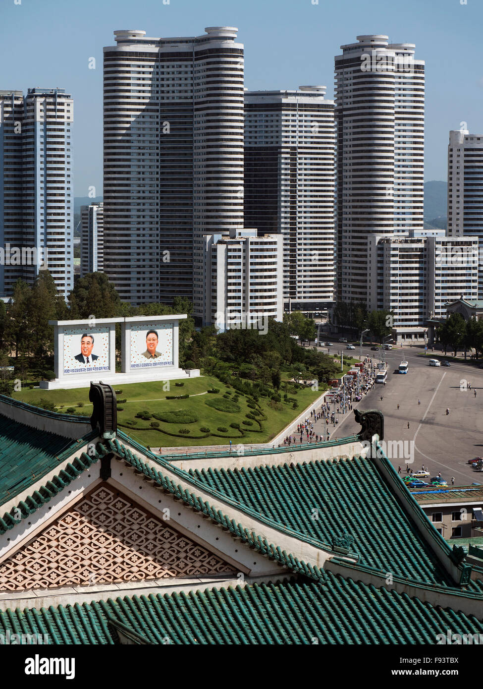 View from people's study hall, Pyongyang,, North Korea, Asia Stock ...