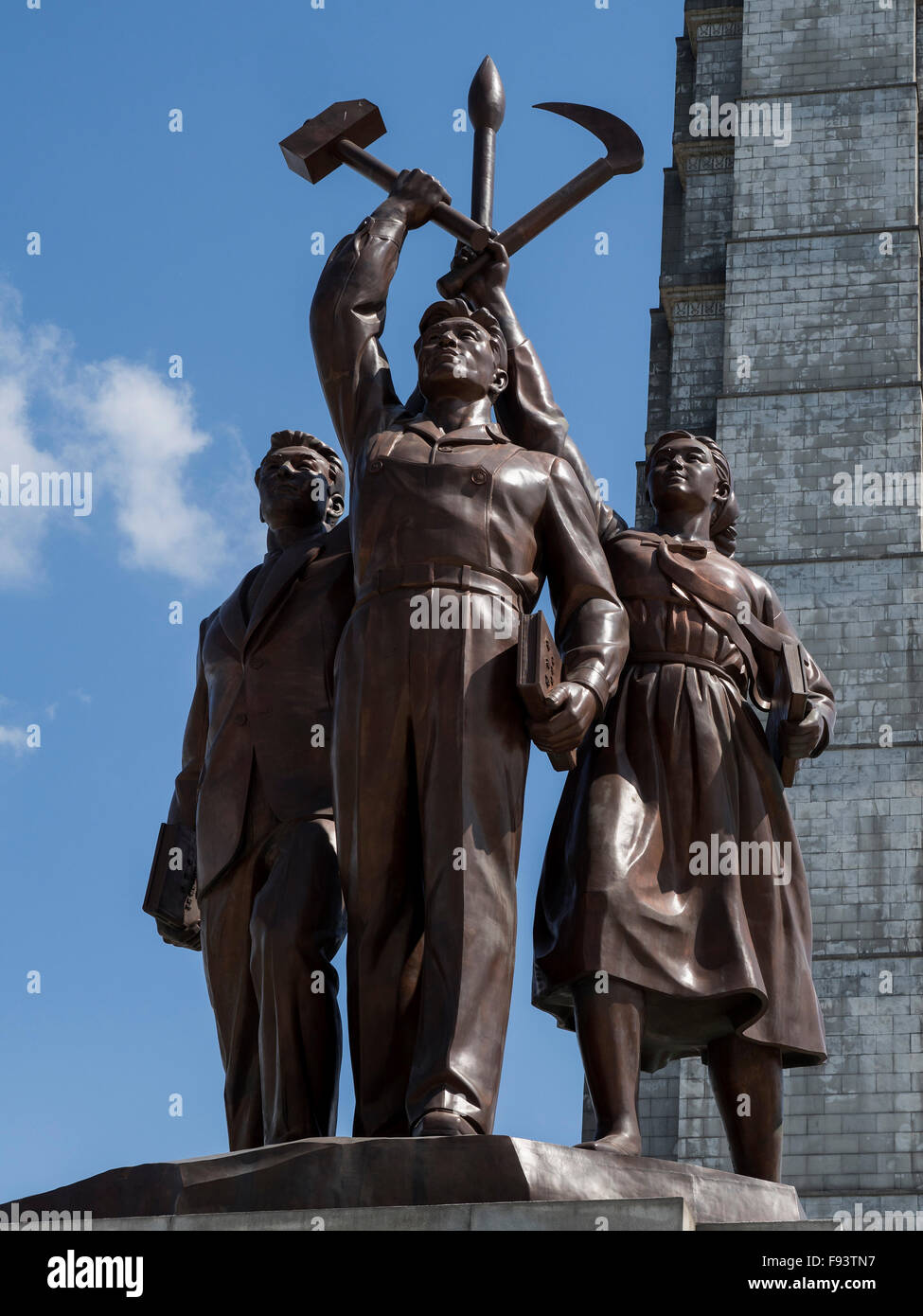 Monument at Juche tower, Pyongyang, North Korea, Asia Stock Photo - Alamy