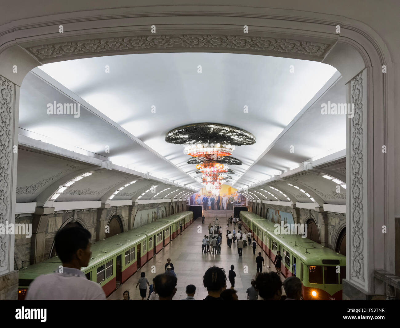 Subway station, Pyongyang, North Korea, Asia Stock Photo - Alamy