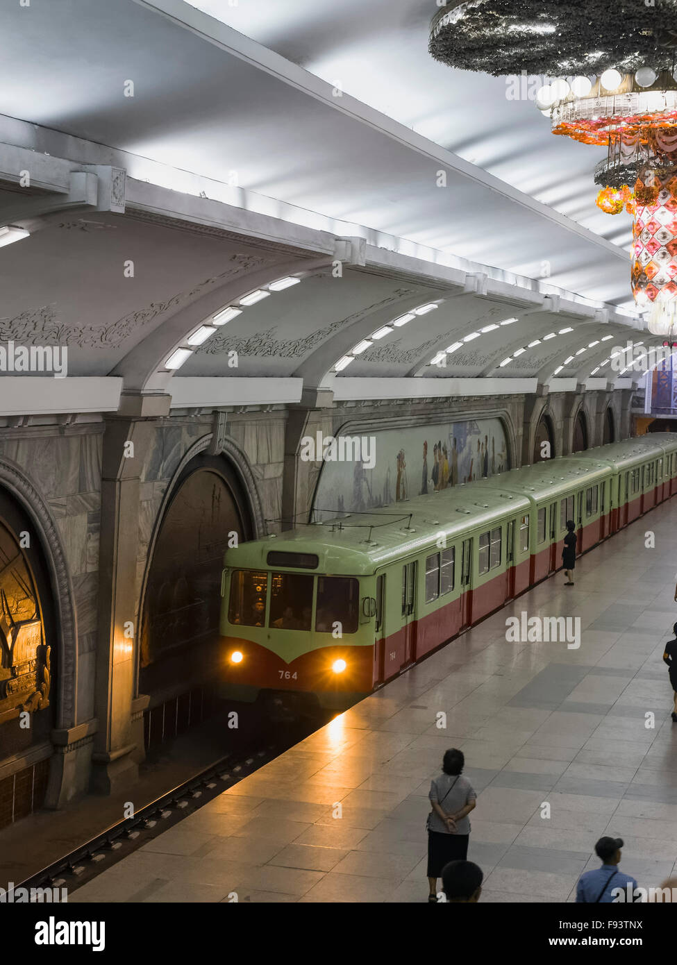 Subway station, Pyongyang, North Korea, Asia Stock Photo - Alamy