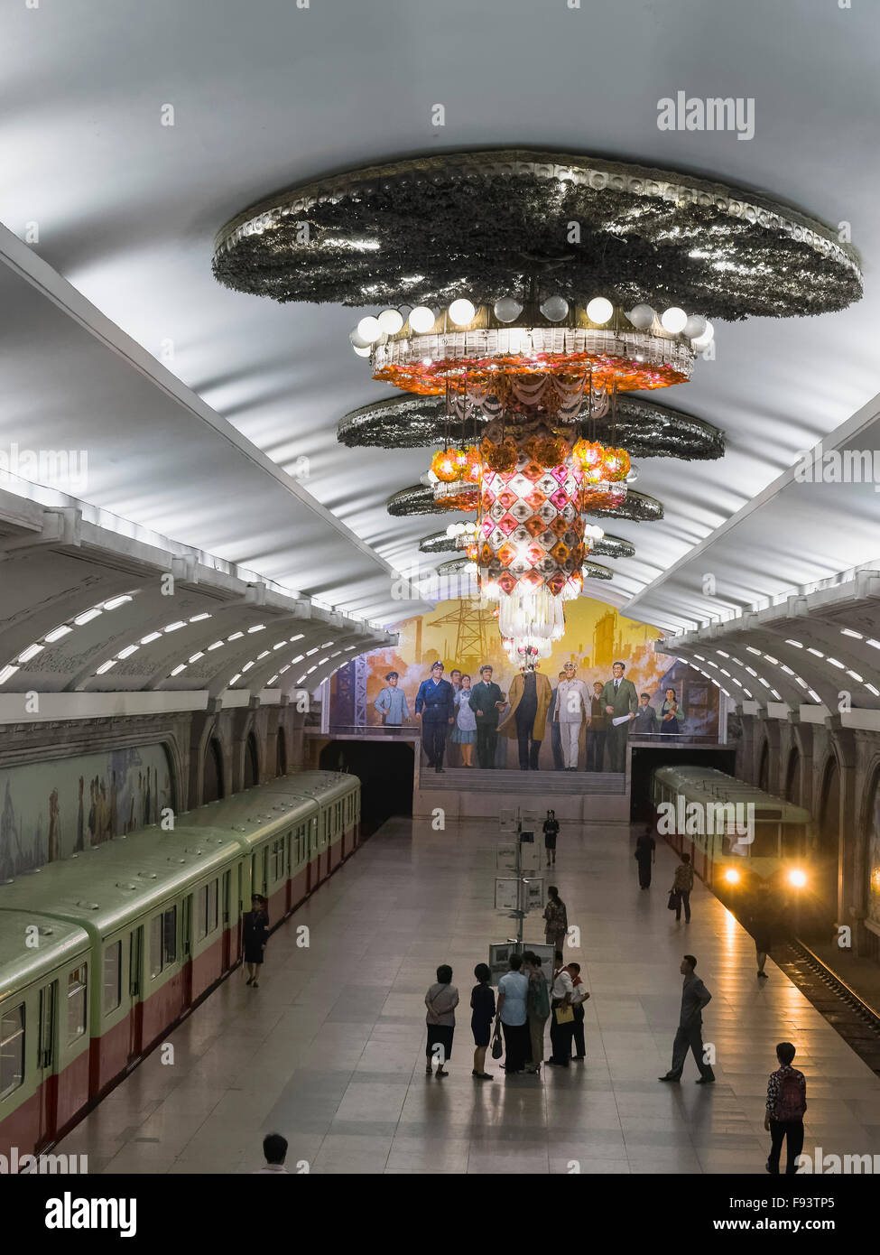 Subway station, Pyongyang, North Korea, Asia Stock Photo - Alamy