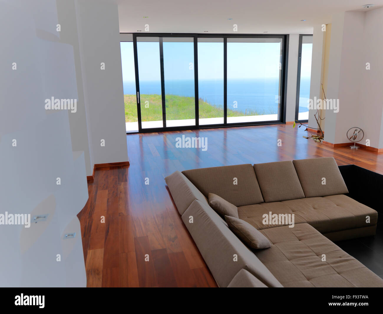 Architecture, Interior, modern apartment, wide living room Stock Photo ...