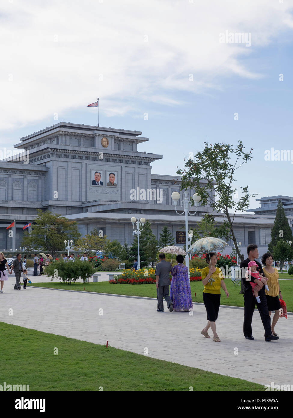 Park with mausoleum of King il Sung and Kim yong Il, Pyongyang, North ...