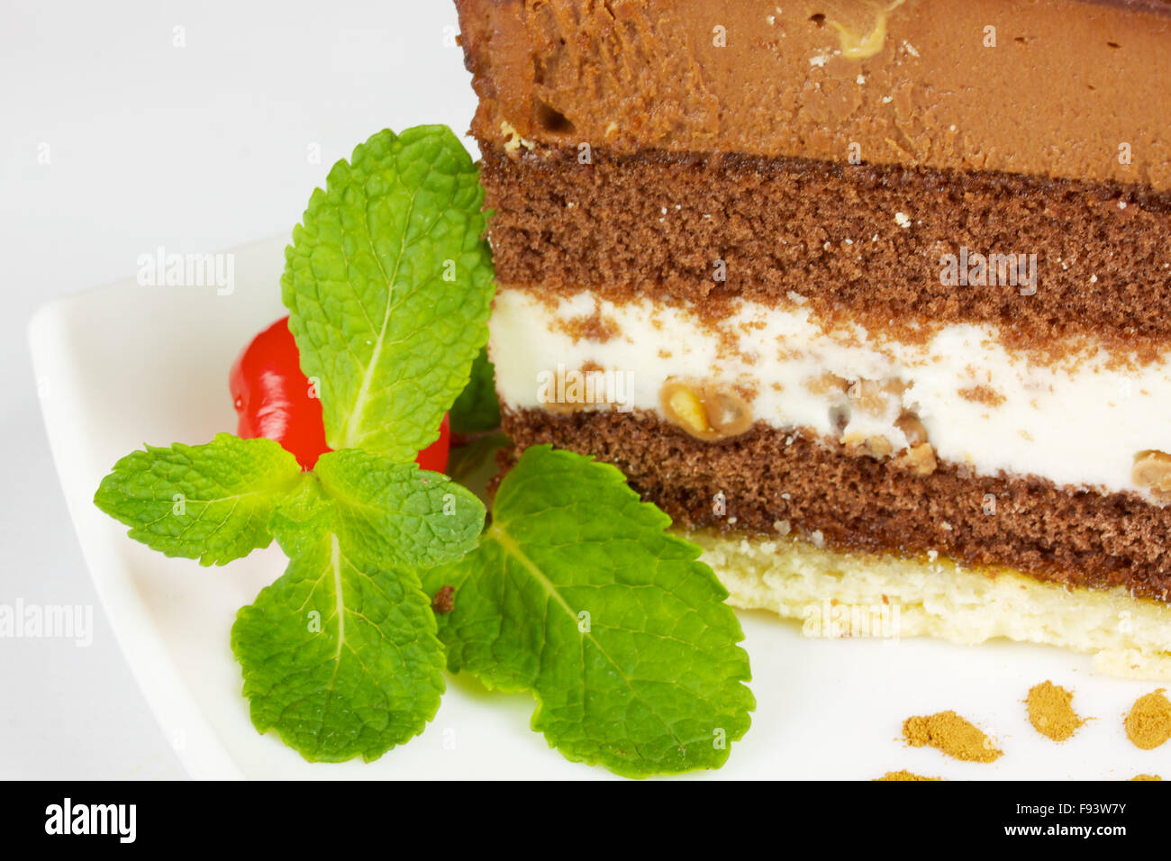 cake truffle with black chocolate and nuts Stock Photo - Alamy