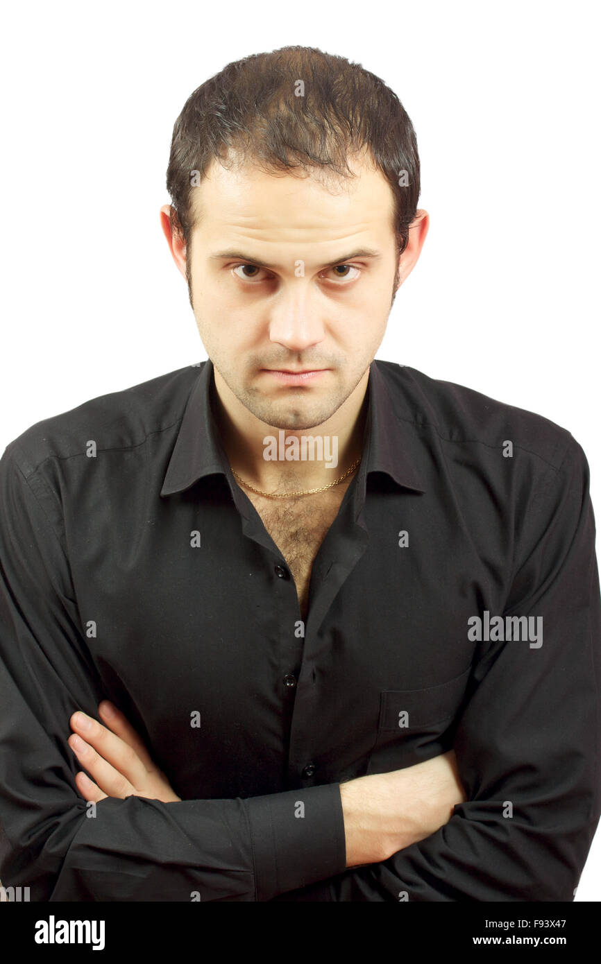 male model posing in trendy clothes on the white background Stock Photo ...