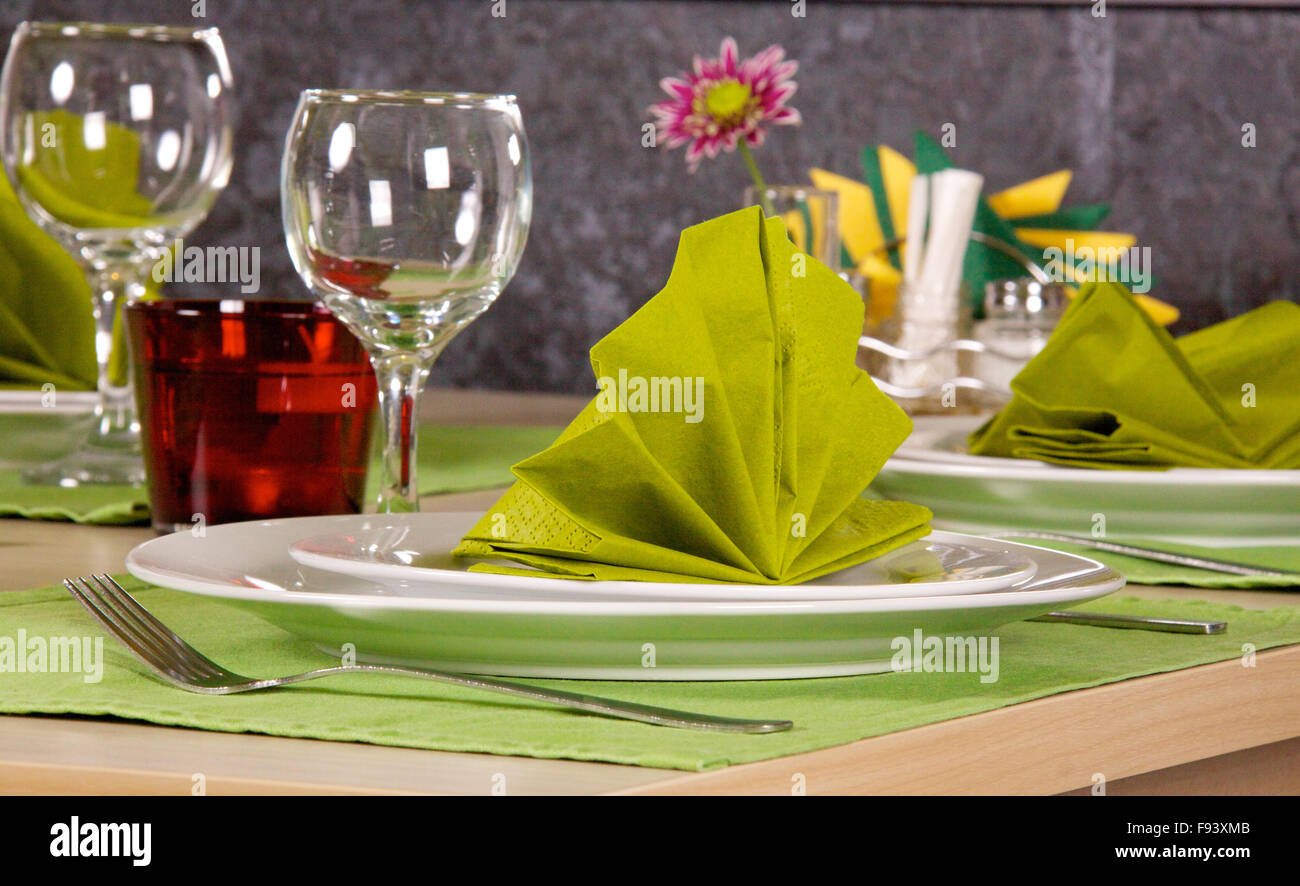 serving of table for a supper in a restaurant Stock Photo - Alamy