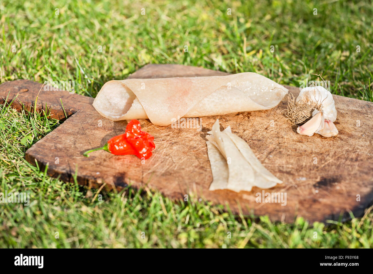 Pork skin ready to eat Stock Photo - Alamy
