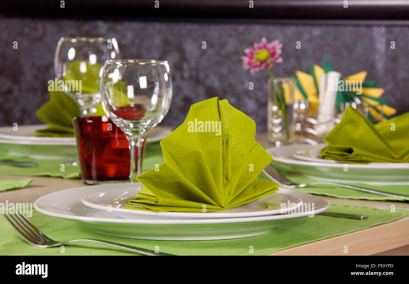 serving of table for a supper in a restaurant Stock Photo - Alamy