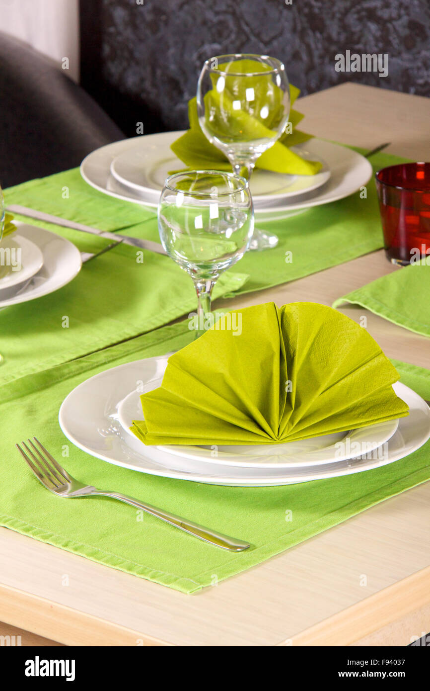 serving of table for a supper in a restaurant Stock Photo - Alamy