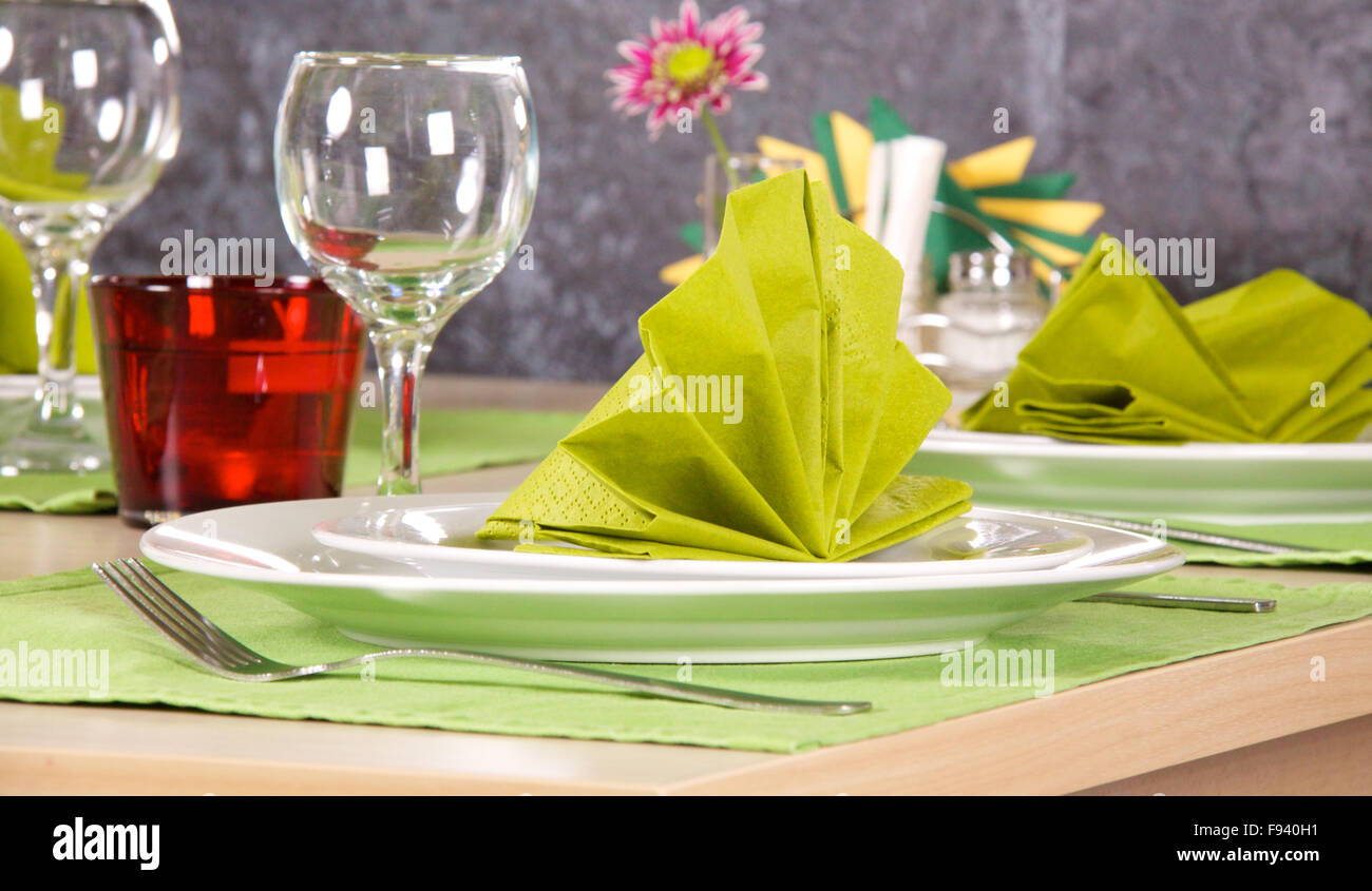 serving of table for a supper in a restaurant Stock Photo - Alamy