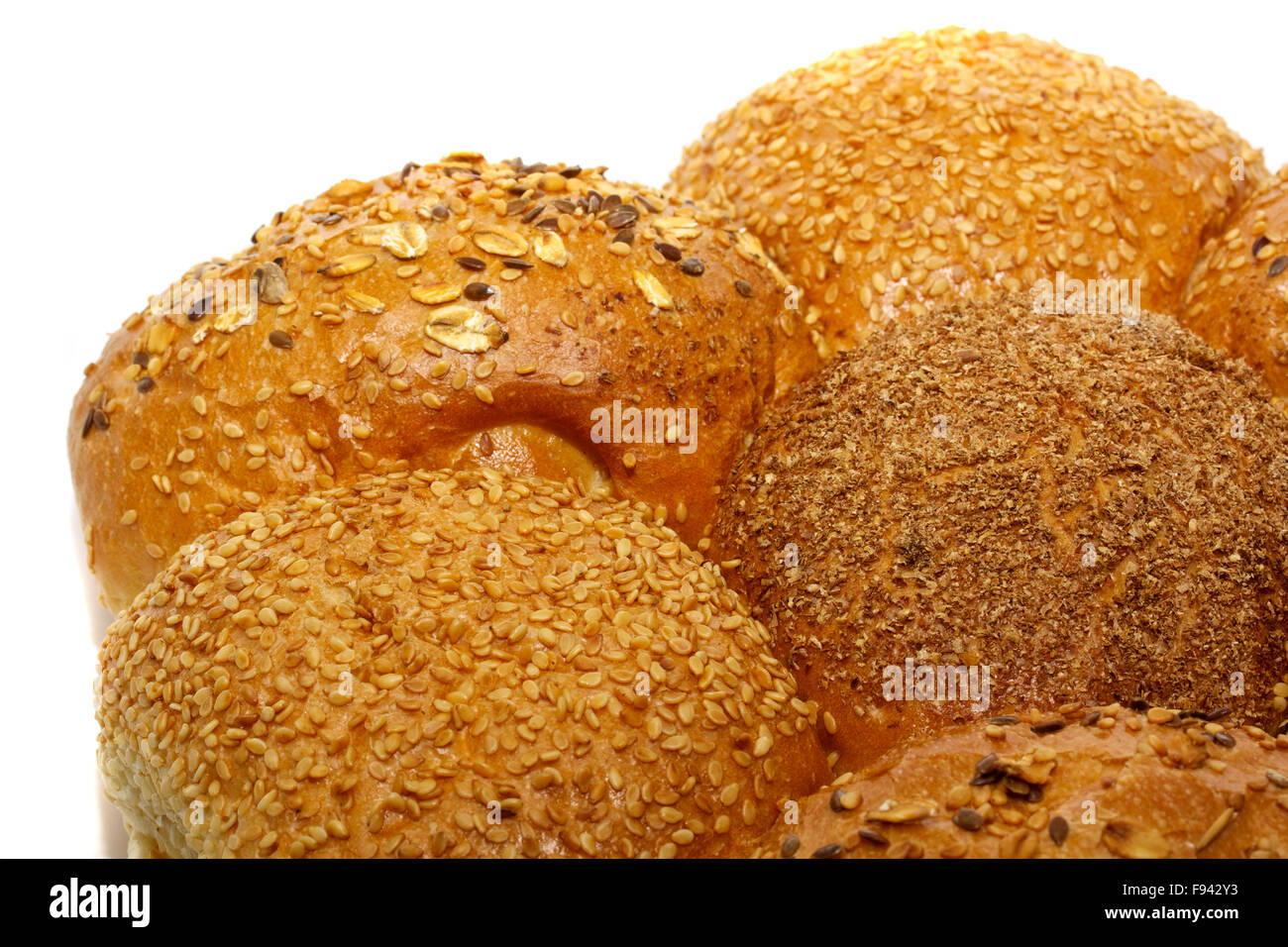 Loaf of bread and rolls isolated on the white Stock Photo - Alamy