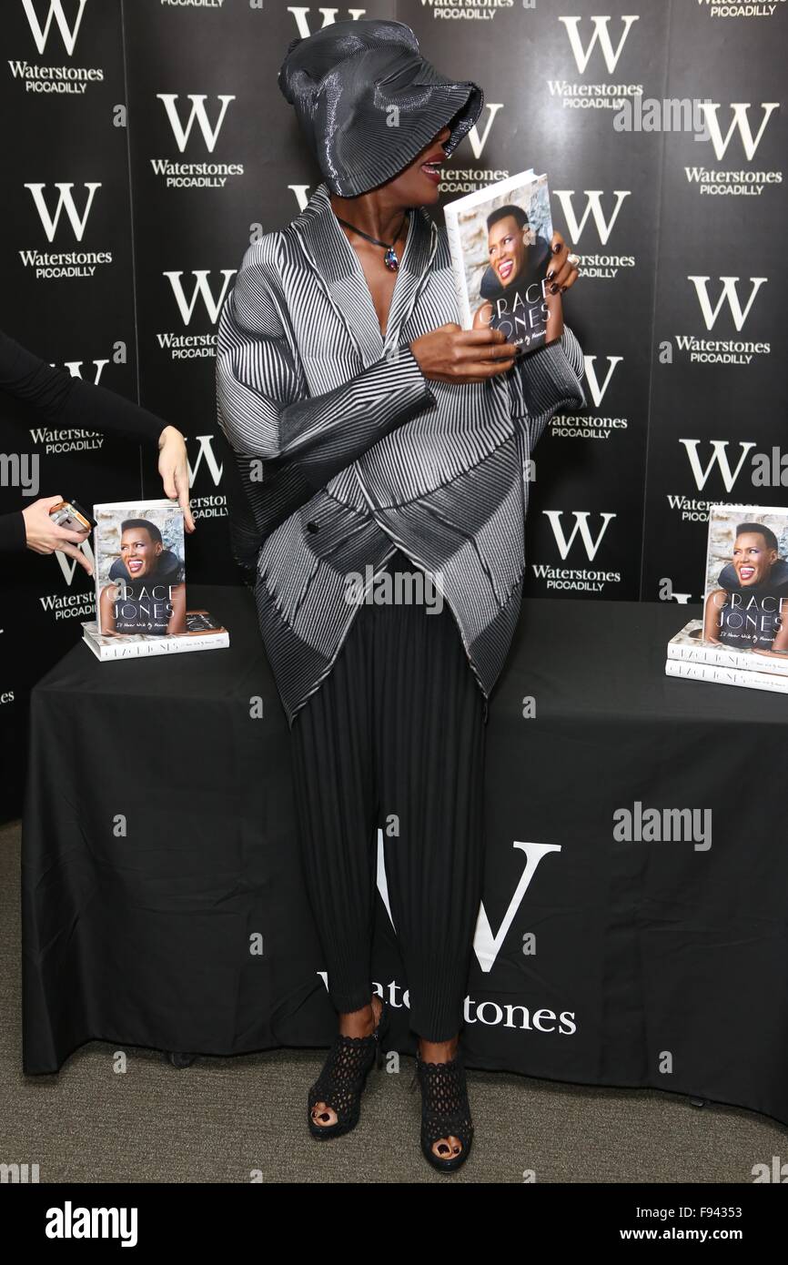 Grace Jones attends her book signing at Waterstones Featuring: Grace ...