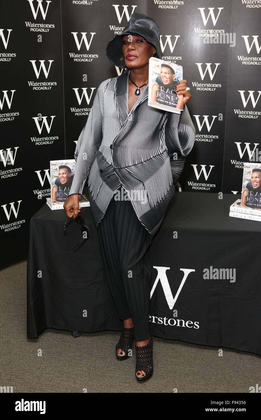 Grace Jones attends her book signing at Waterstones Featuring: Grace ...