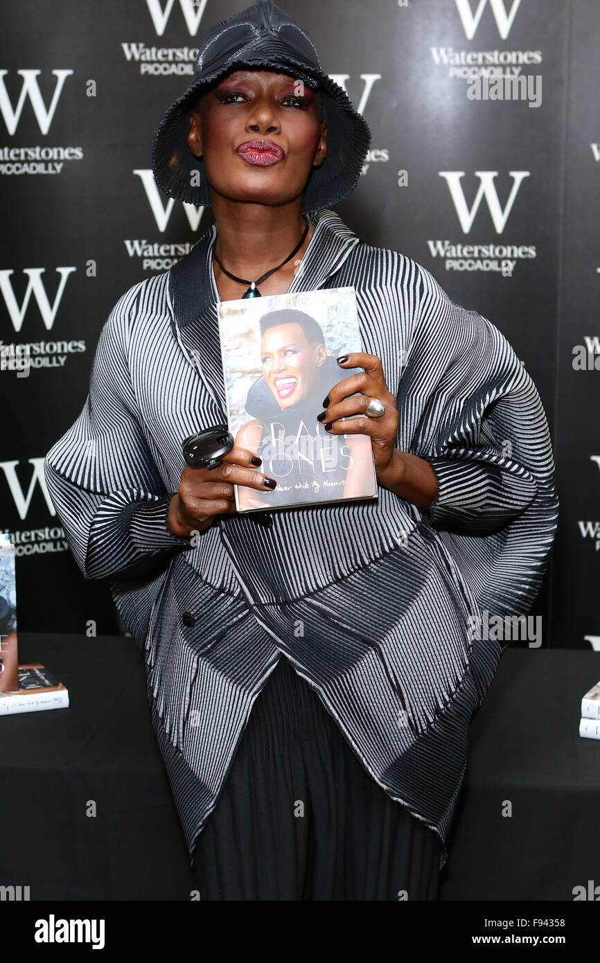 Grace Jones attends her book signing at Waterstones Featuring: Grace ...
